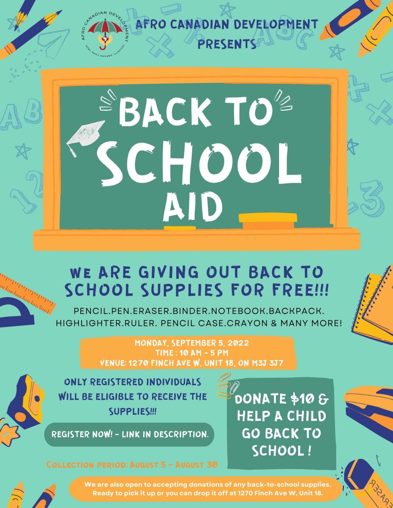 Afro Canadian Development Launching Back To School Aid For Children ...